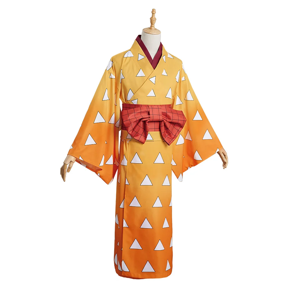 Anime Demon Slayer Agatsuma Zenitsu Kimono Cosplay Costume Outfits ...