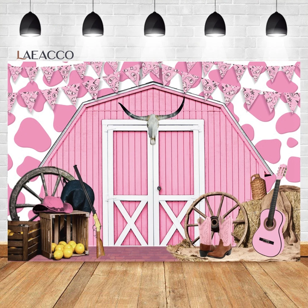 Laeacco-Pink-Farm-Barn-Door-Backdrop-Rustic-Wood-House-Straw-Baby ...