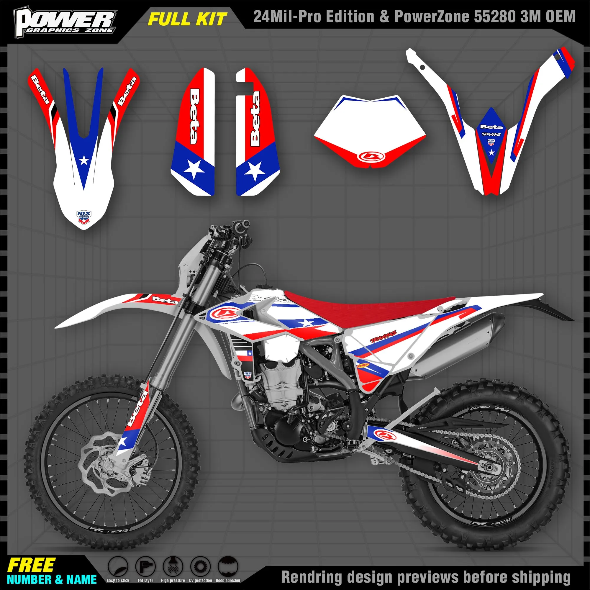 Powerzone Custom Team Graphic Decal & Sticker Kit For Beta 2018 2019 Rr ...