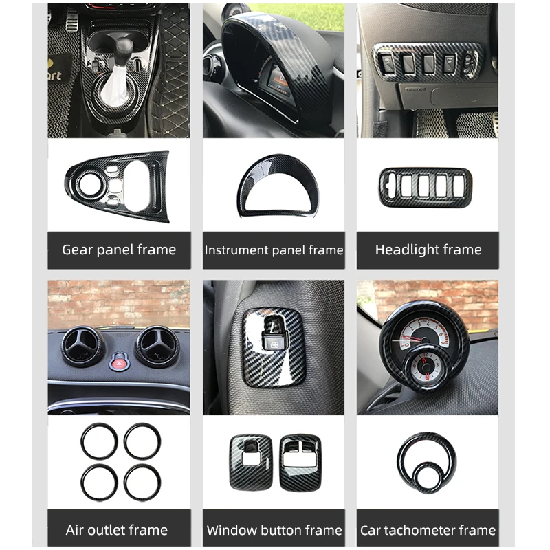 Carbon Fiber Car Interior Decoration Accessories ABS Decoration ...
