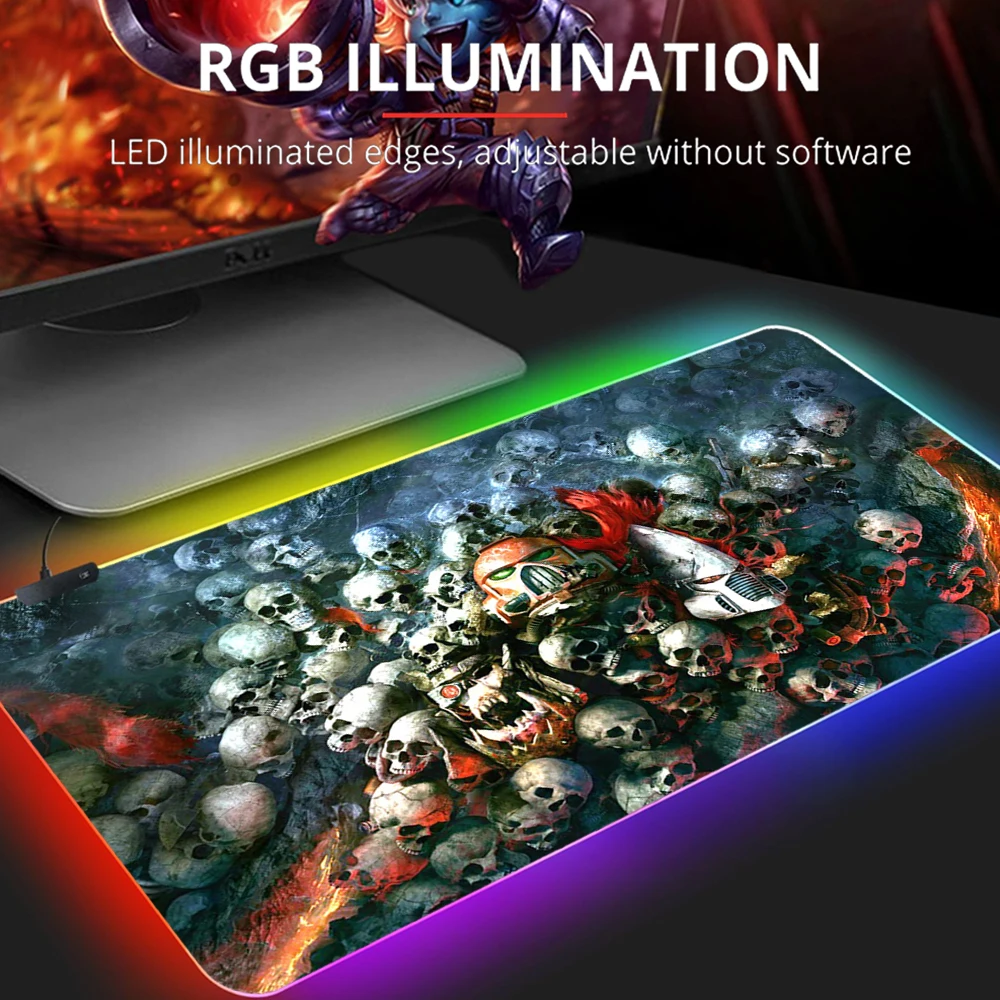 Rgb Mouse Pad War Hammer 40k Comtuper Desk Mat Large Tappetino Mousepad ...