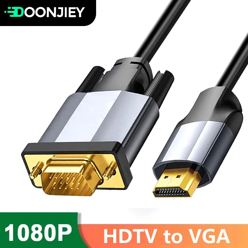 HD-1080P-HDMI-compatible-To-VGA-Converter-Adapter-Cable-Male-to-Male ...