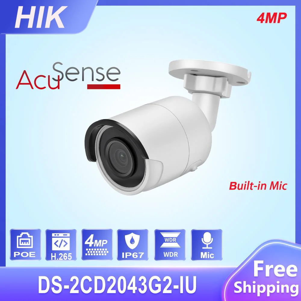 HIK-4MP-Mini-Bullet-IP-Camera-DS-2CD2043G2-IU-WDR-Acusense-Built-in-Mic ...