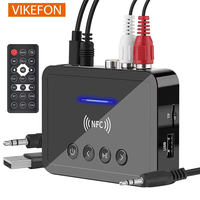 Bluetooth-5-0-Receiver-Transmitter-FM-Stereo-AUX-3-5mm-Jack-RCA-Optical ...