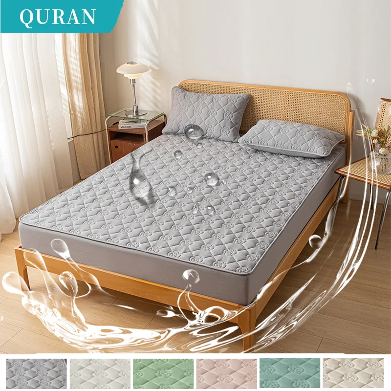 Waterproof-Soybean-Mattress-Pad-Protector-Comfortable-Sleep-Bed-Sheet ...