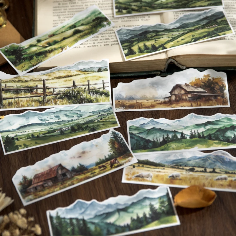30pcs Beautiful Landscape Sticker Pack natural scenery Junk Journal DIY ...