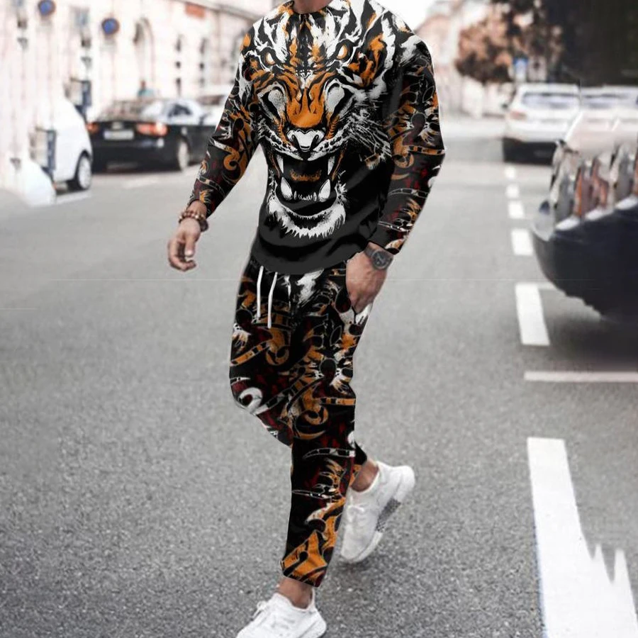 New-Fashion-Outfits-for-Men-Tracksuits-Set-Tiger-3D-Printed-Cool-Long ...