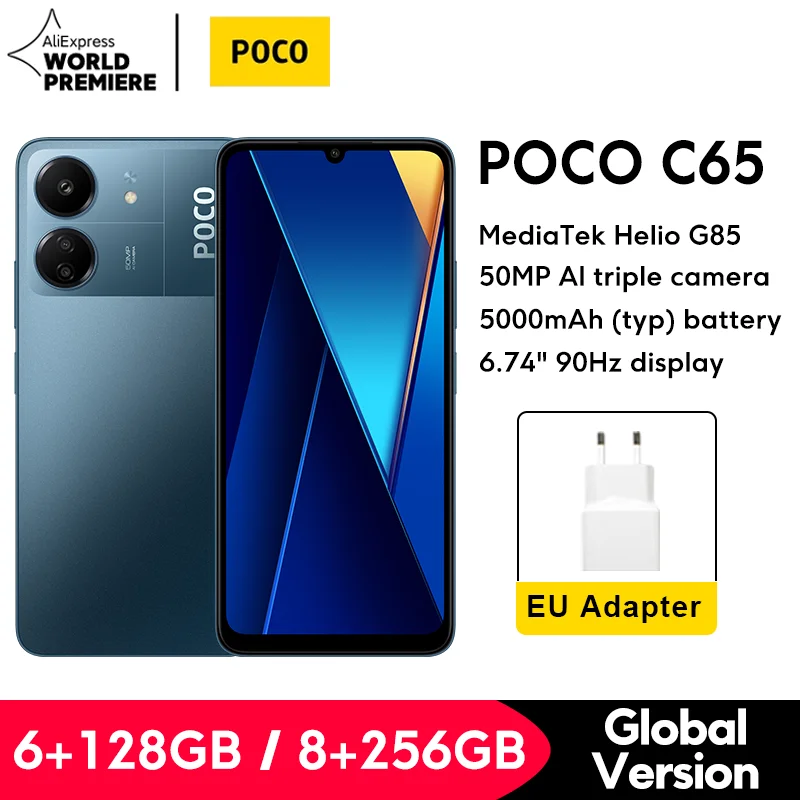 POCO-C65-C-mara-Principal-NFC-Vers-o-Global-128GB-256GB-50MP-Bateria ...