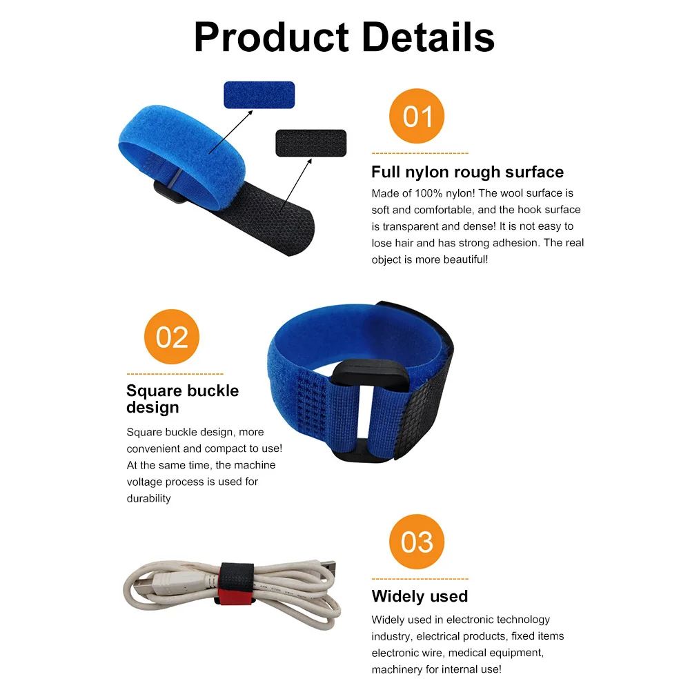 5PCS Fishing Rod Strapping Wrap Band Suspender Fastener Hook Loop Ties ...