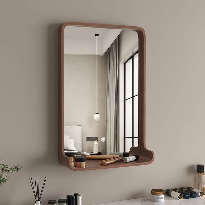 Nordic Style Bathroom Mirror Solid Wood Bathroom Mirror Makeup Mirror ...