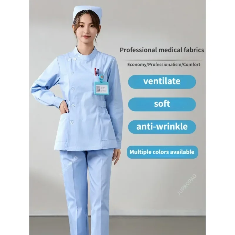 New-Nurse-Uniform-Women-s-Short-Sleeved-Winter-Short-Split-Suit-Long ...