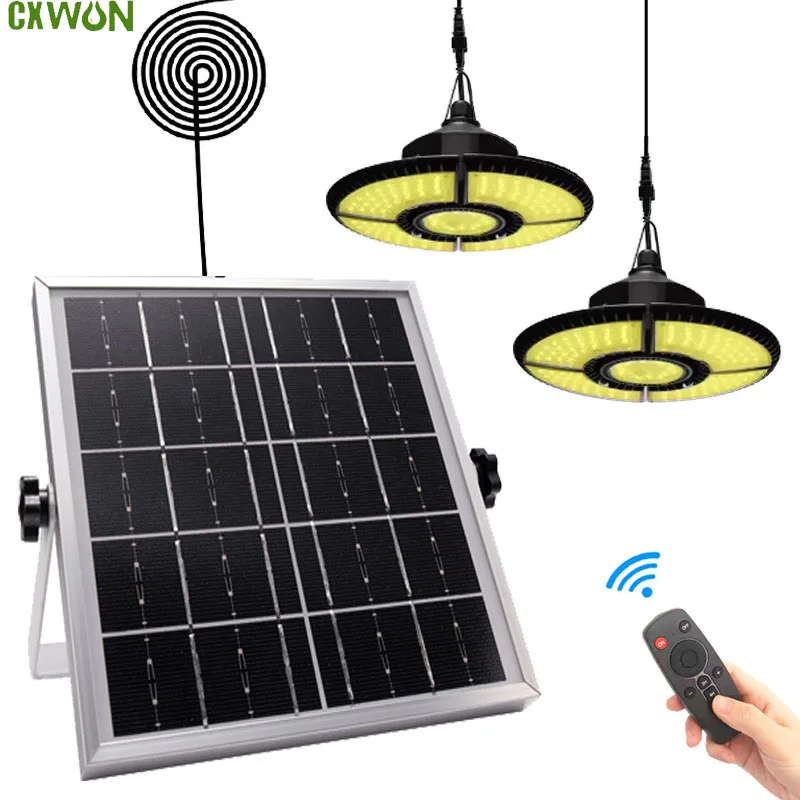 Sun-Panel-Shed-Light-Double-Head-Dimmable-LED-Chandelier-Solar-Powered ...