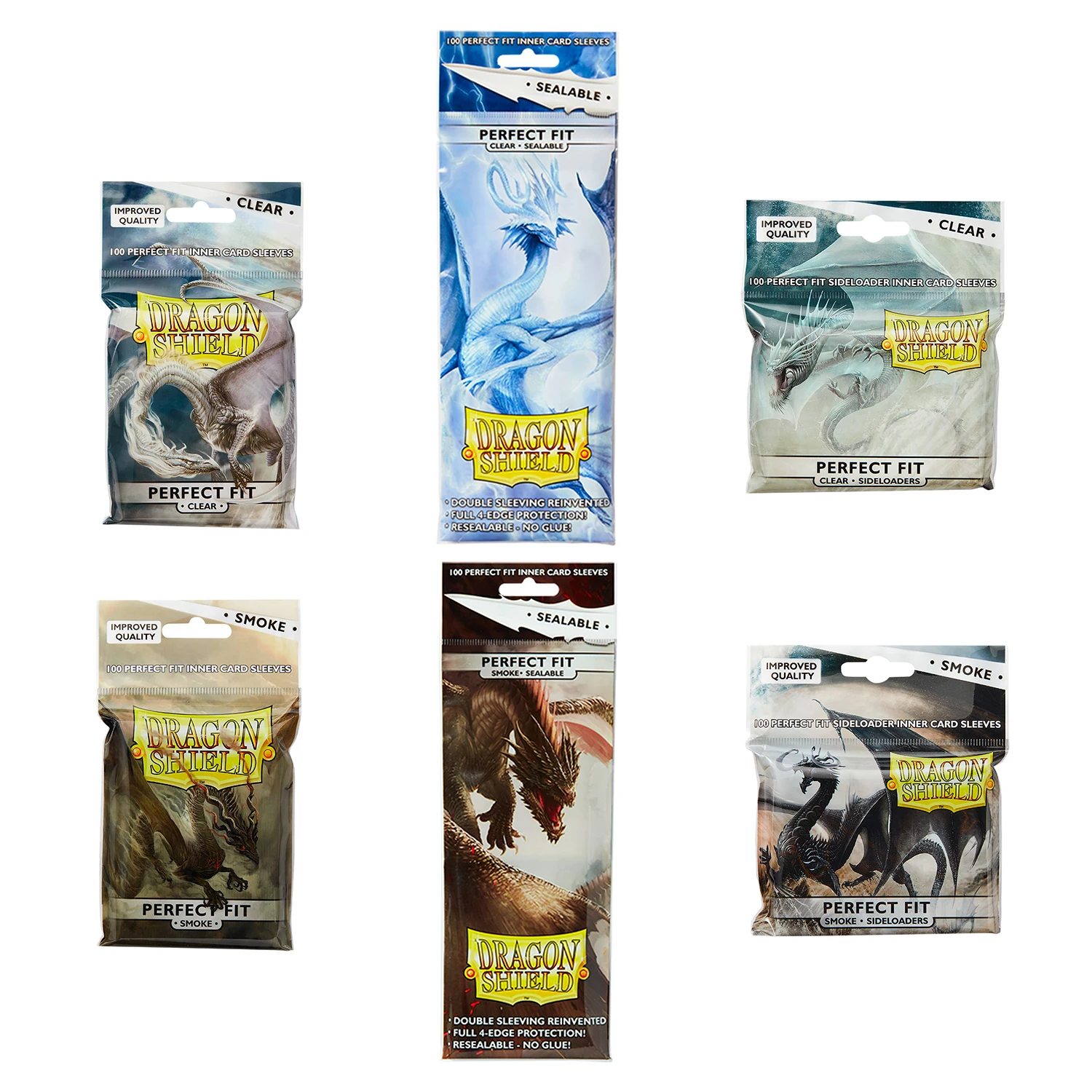 Dragon Shield 100 Pcs/lot Clear Or Smoke Perfect Fit Card Sleeves Mgt ...