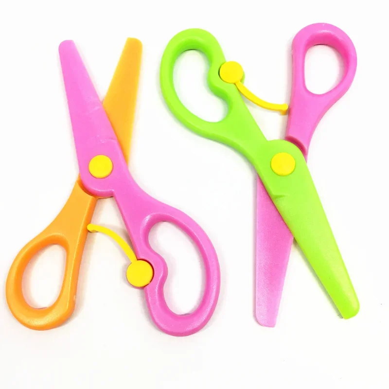 Cute-Mini-137cm-Safety-Round-Head-Plastic-Scissors-Student-Children ...