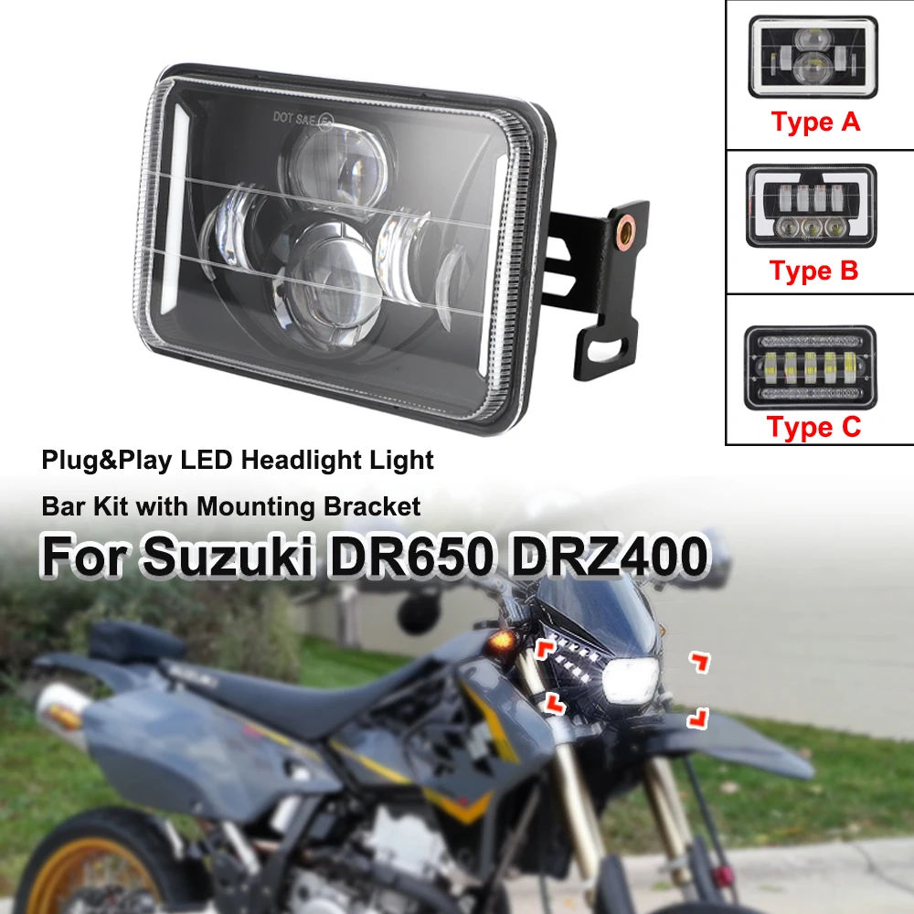 Plug&Play LED Headlight Light Bar Kit w Mounting Bracket For Suzuki ...