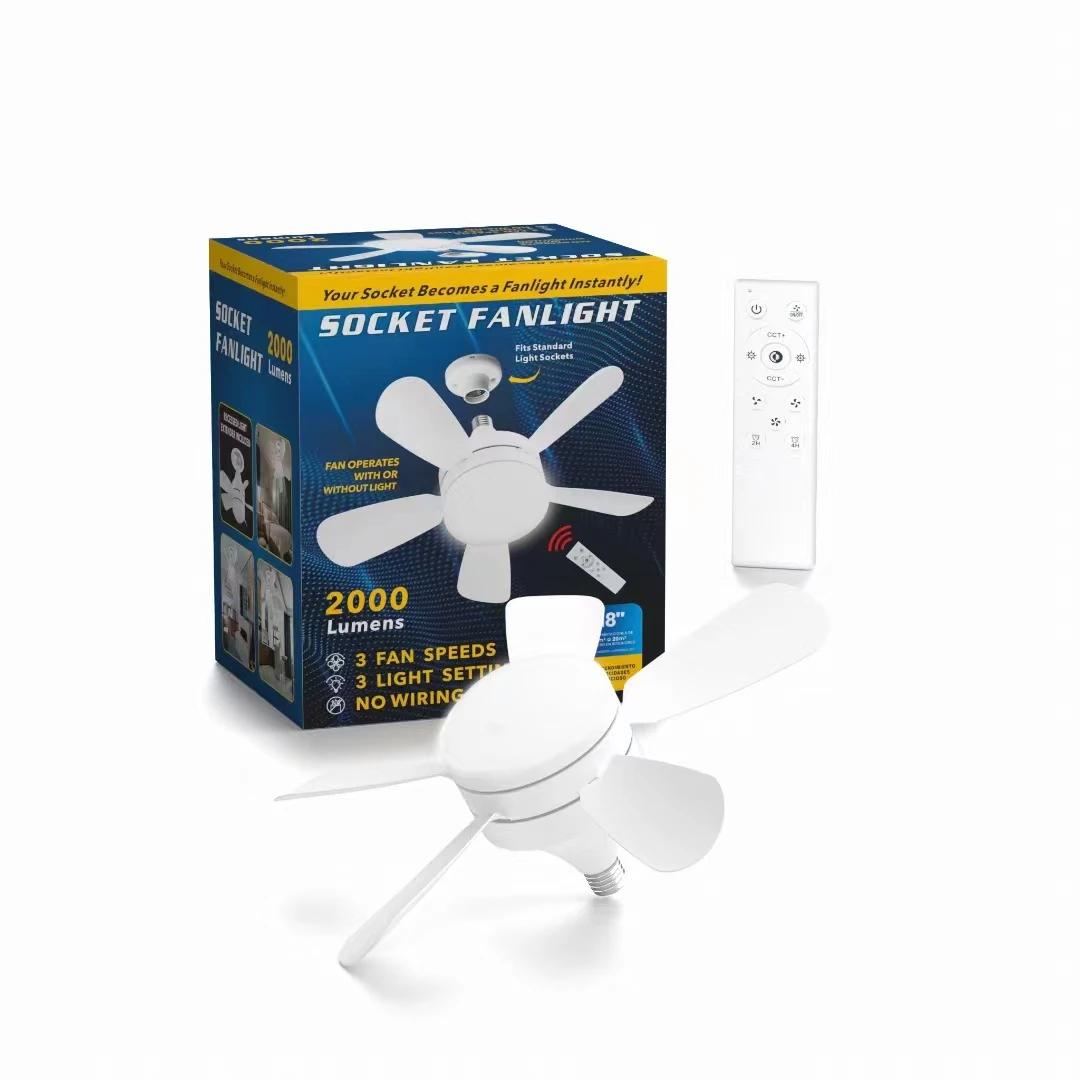 Small-Modern-Ceiling-Fan-with-Tricolor-Light-and-Remote-Control-E27 ...