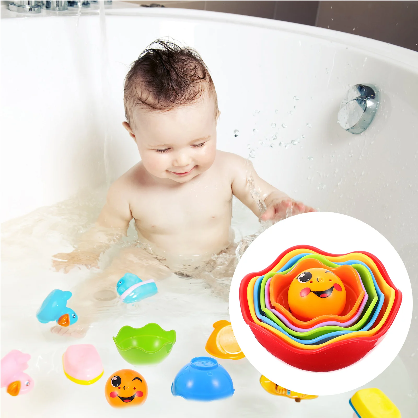 1 세트 재미있는 스태킹 Plaything 어린이 욕실 스태커 컵 Plaything| | - AliExpress