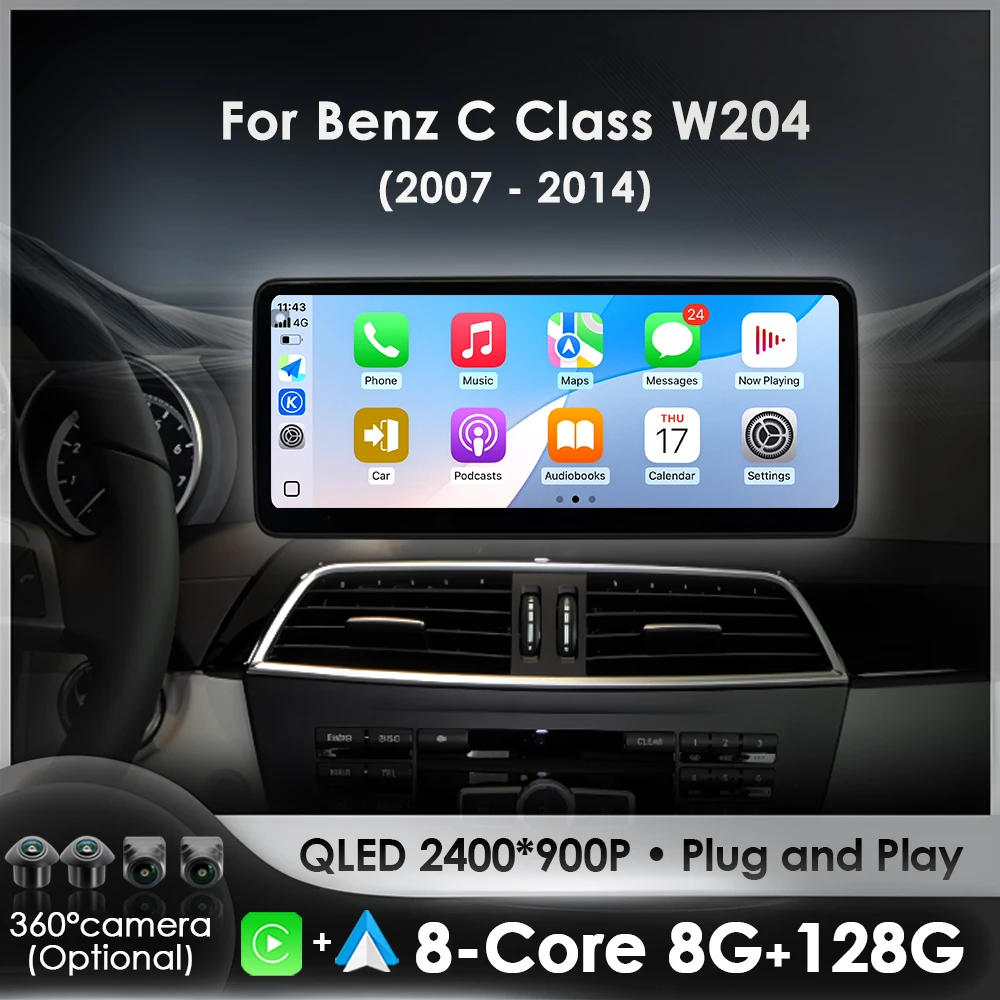Car Multimedia Player For Mercedes Benz C W204 2011- 2014 Android 14 ...