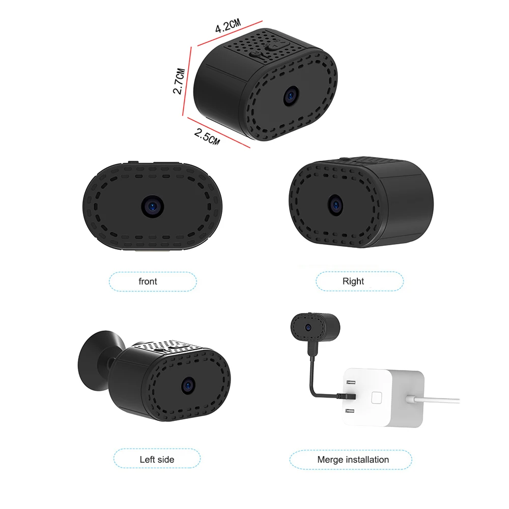 Caméra miniature,Mini caméra de Surveillance espion WIFI, Charge USB ...