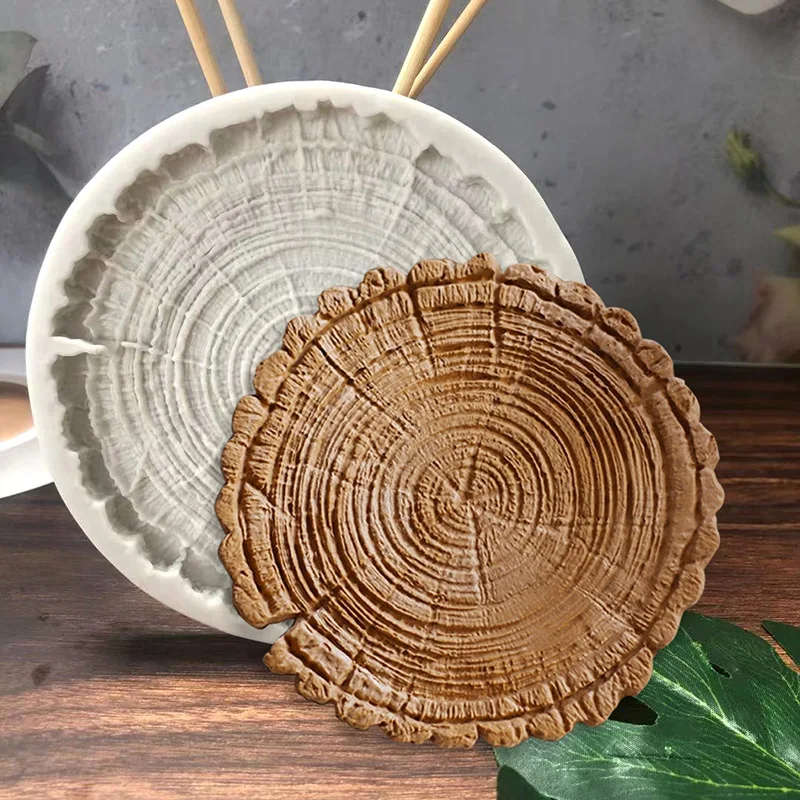 13cm-Round-Coaster-Plaster-Mold-Stump-Shape-Cup-Mat-Silicone-Mould-DIY ...