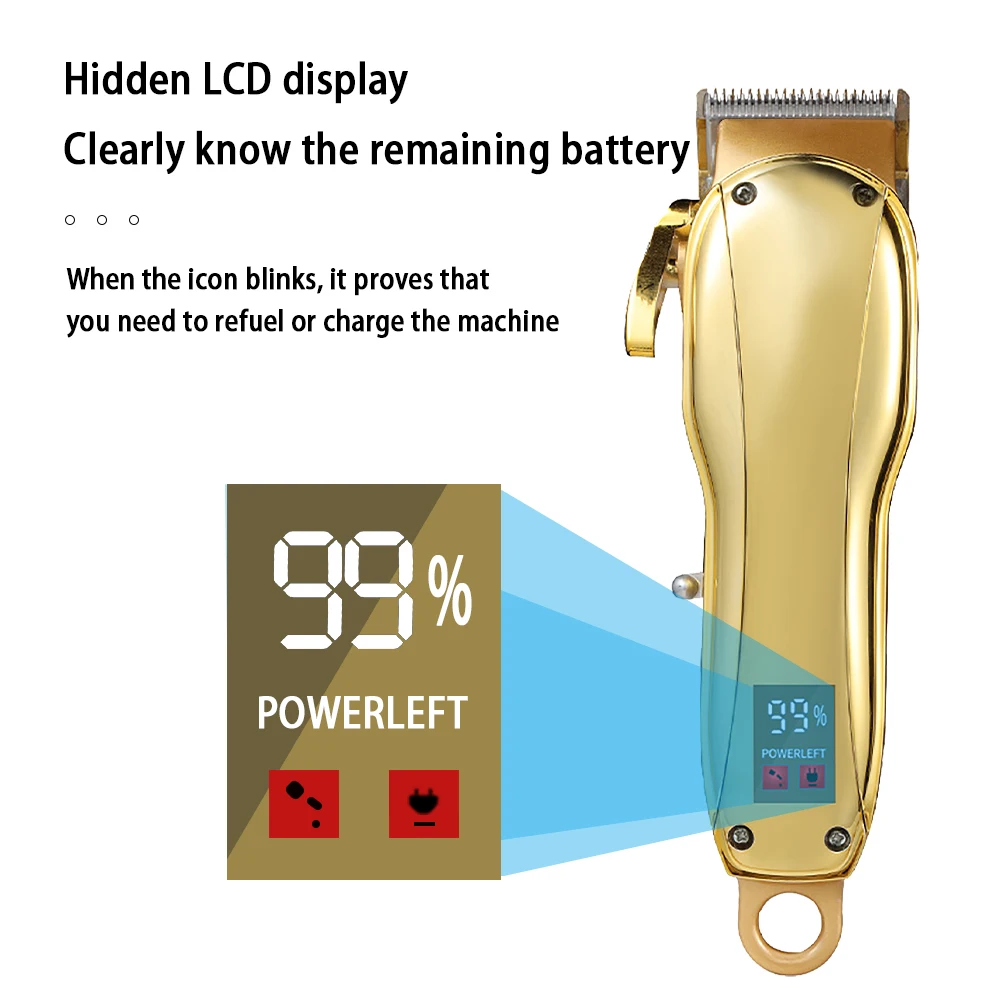 Dorée longue tondeuse à cheveux électrique sans fil 0mm, ensemble ...