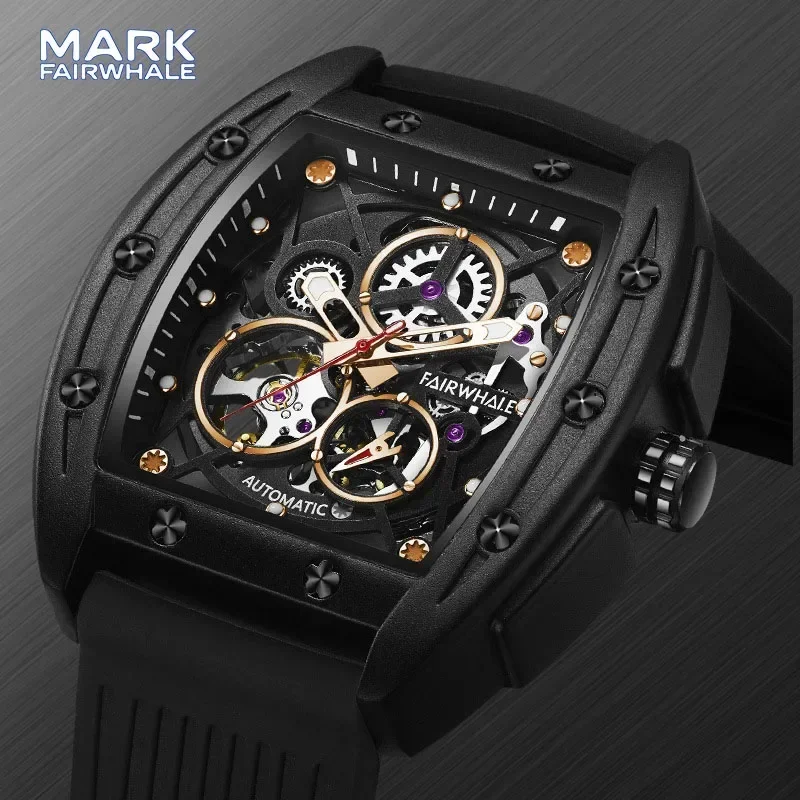 Mark Fairwhale Automatic Watch For Men Fashion Tourbillon Skeleton ...