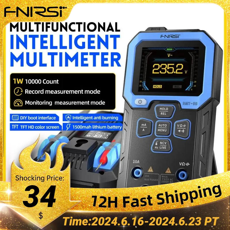 FNIRSI-DMT-99-Digital-Multimeter-9999-Counts-Smart-Professional-Tester ...