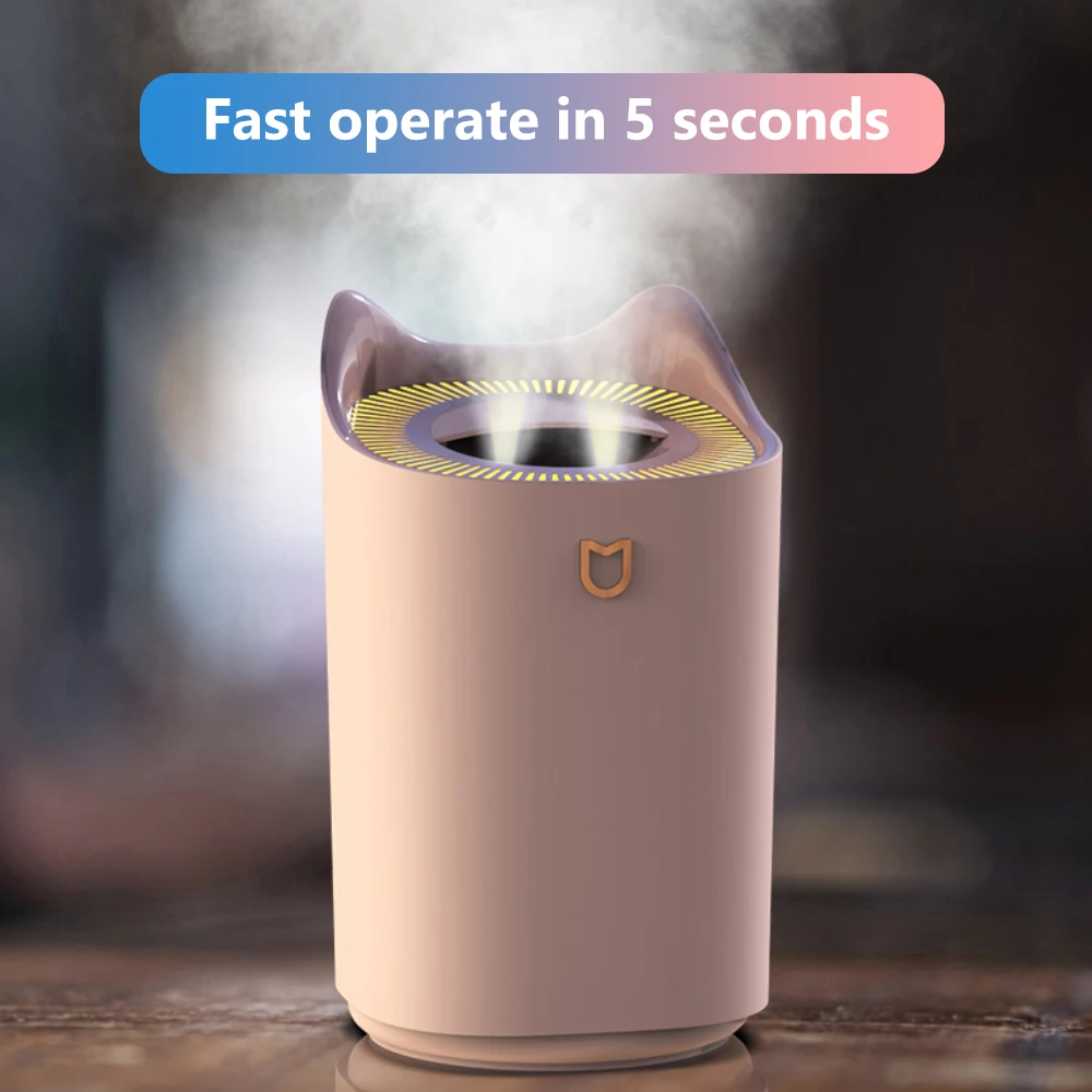Air Humidifier Aroma Oil Diffuser 3L Double Nozzle USB Cool Mist ...