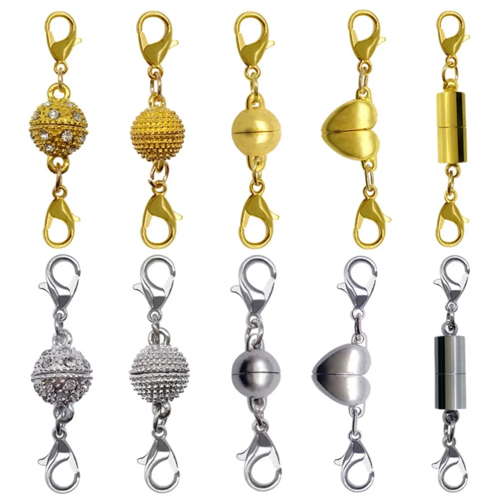 5pcs Strong Magnetic Necklace Closures Double Lobster Clasps Jewelry ...