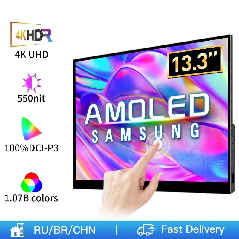 Monitor-Port-til-OLED-Touch-Screen-13-3-Polegada-4K-3840-2160-Tipo-C ...