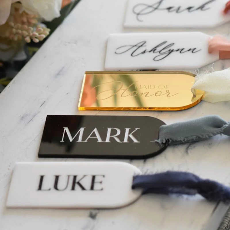 Arch Frosted Acrylic Wedding Place Card Blanks Bridal Hanger Name Tags ...