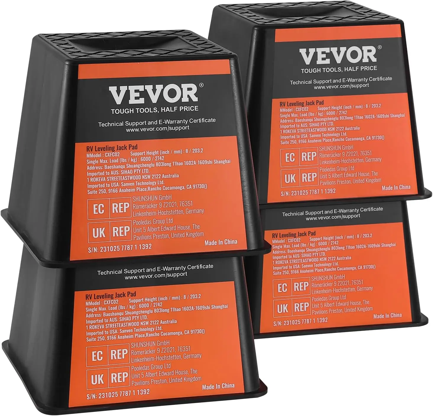 VEVOR-Trailer-Jack-Block-6000-lbs-Capacity-per-RV-Leveling-Block ...