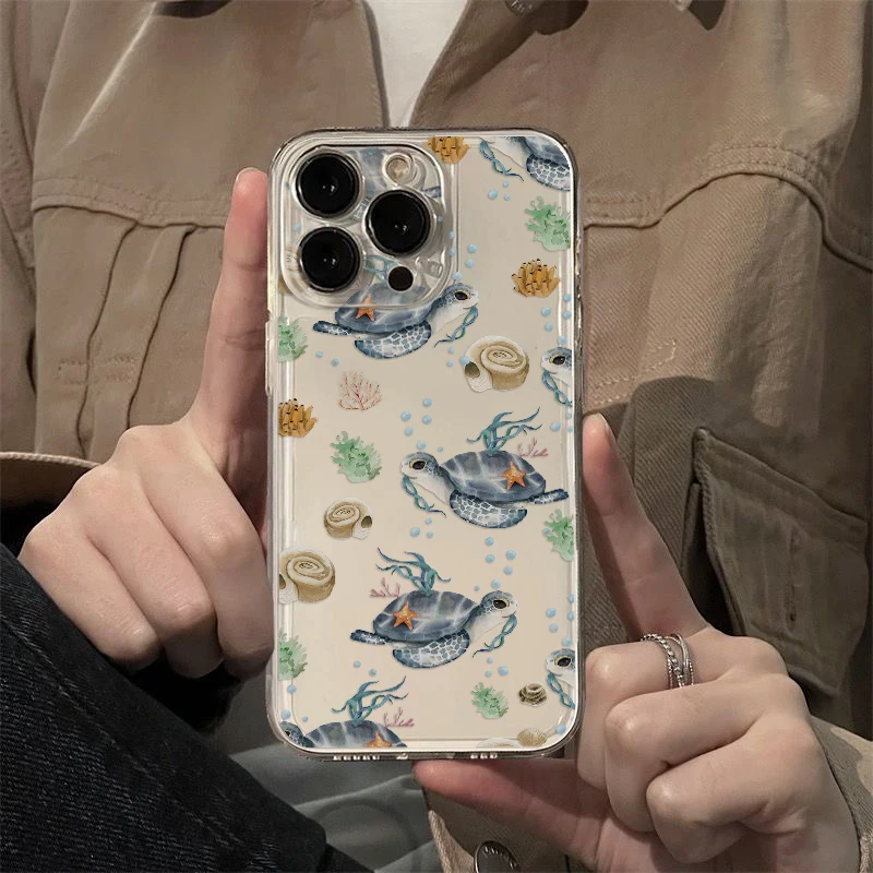 Summer Cartoon Turtle Pattern Clear Phone Case for OPPO Reno 10 Pro 5G ...