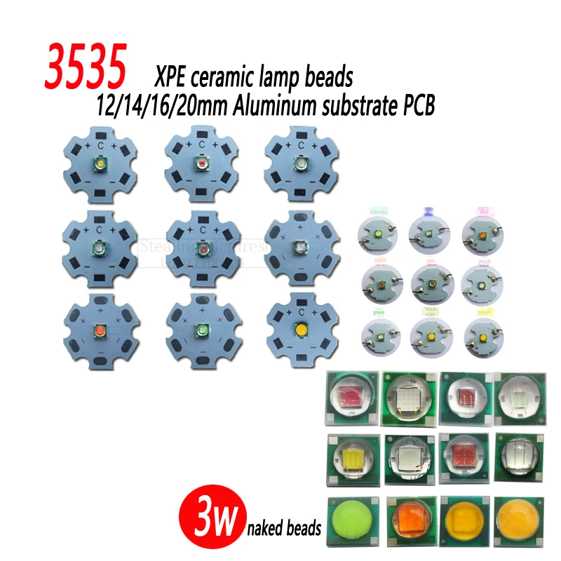 10-pcs-high-power-3W-LED-chip-3535-XPE-lamp-beads-white-red-green-blue ...