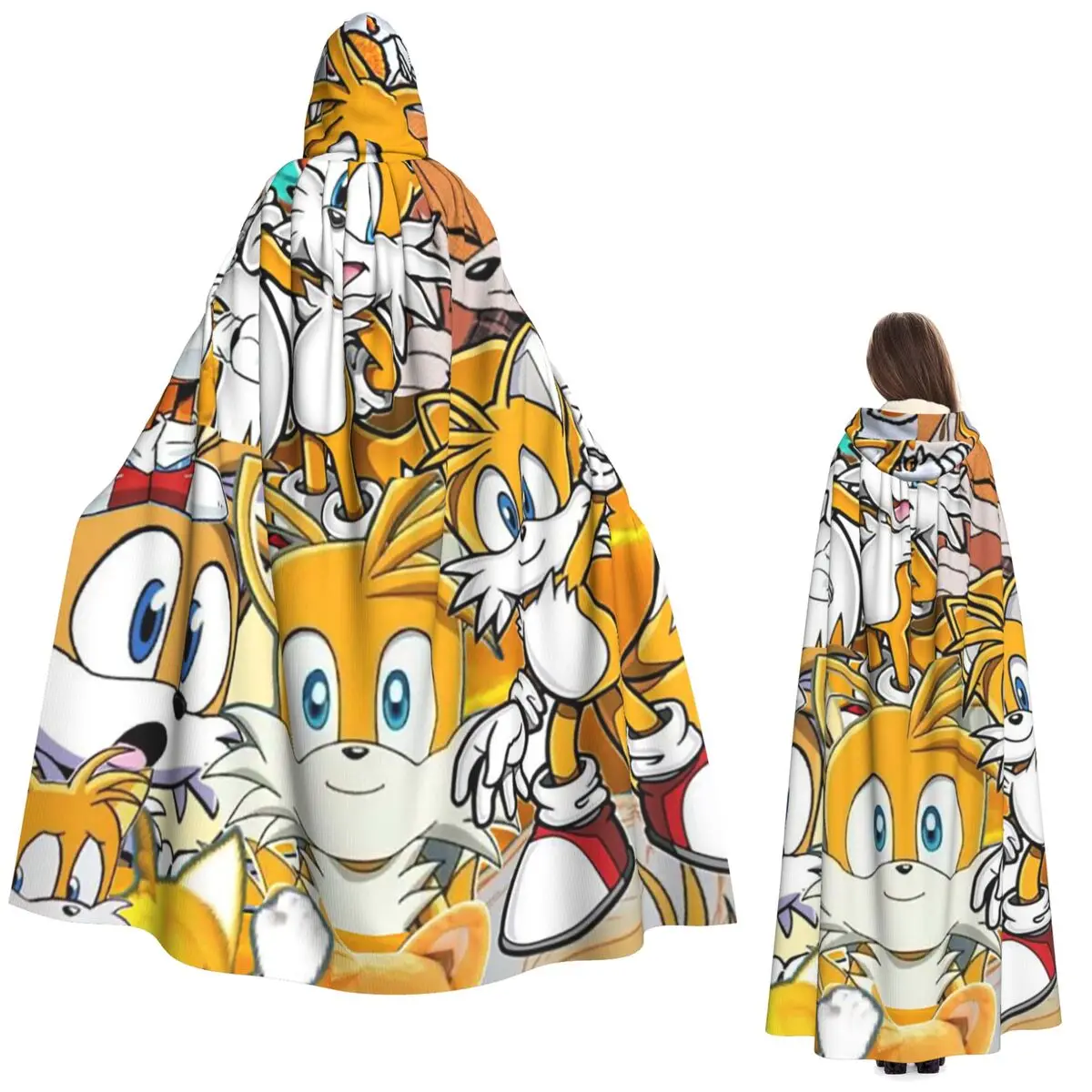 Tails The Fox Sonic The Hedgehog (21) Long Hooded Cloak Witch Medieval ...