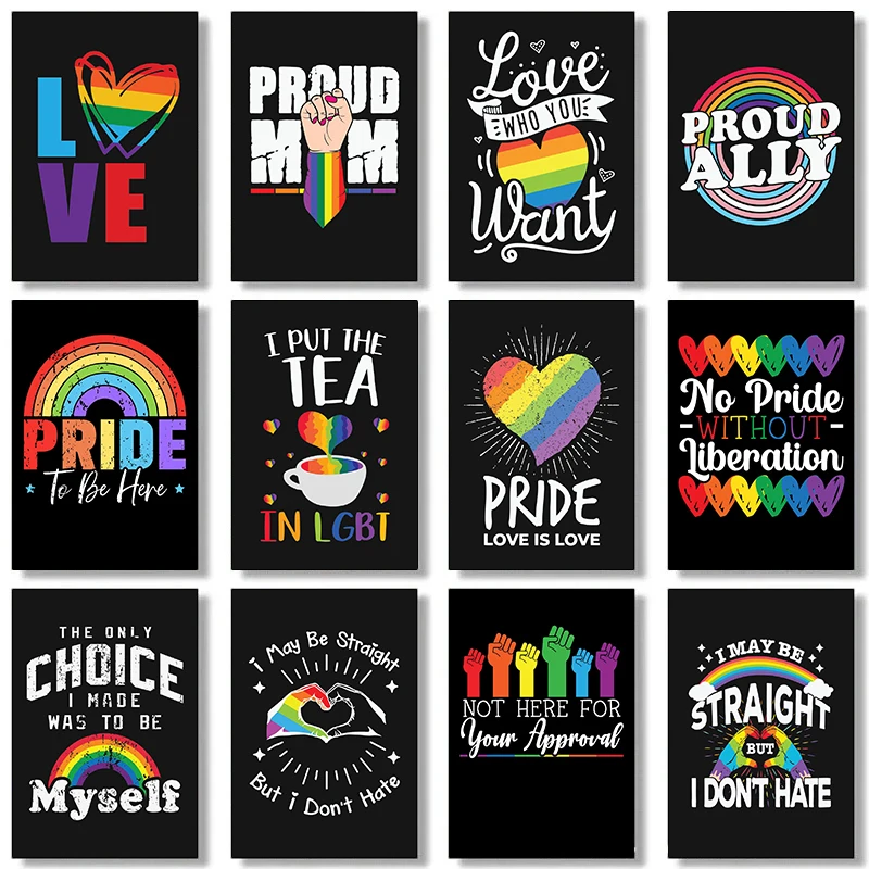 LGBTQ-Pride-Love-Gay-Rainbow-Inspirational-Quotes-Prints-Posters-Canvas ...