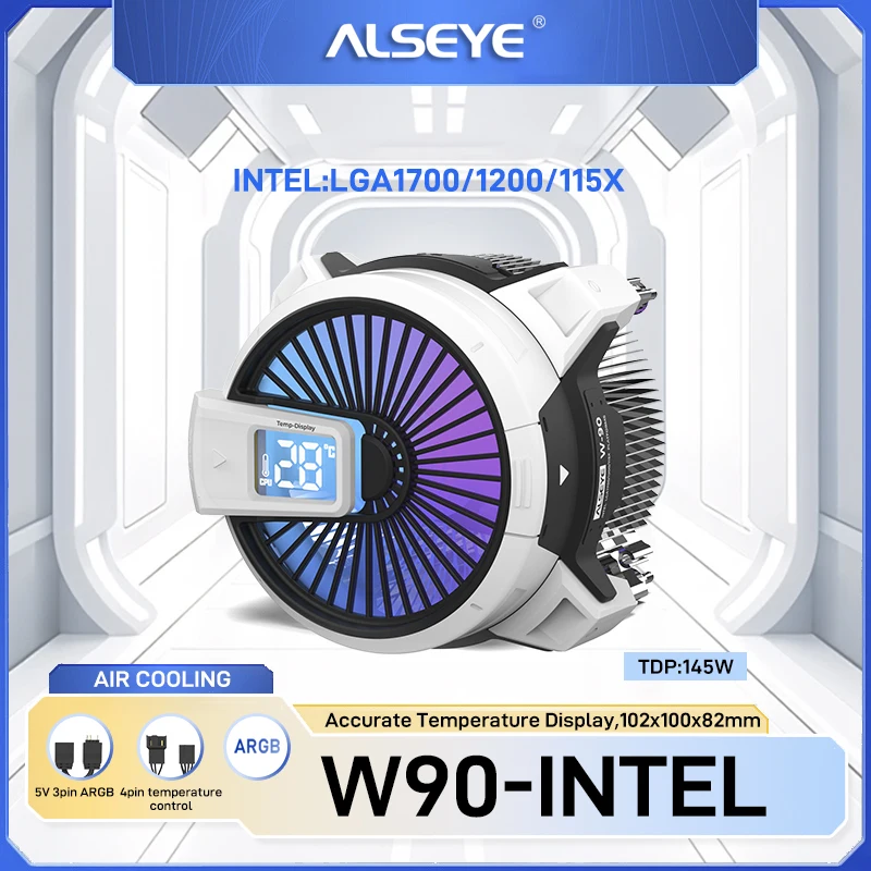 Alseye-W90-CPU-Cooler-PWM-4-Pin-Fan-90-mm-ARGB-Lighting-Precise ...