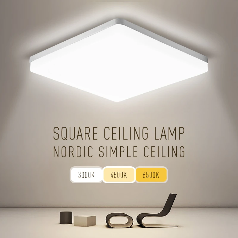Square Led Ceiling Light Lustre Panel Home Kitchen Modern Ceiling Lamps ...