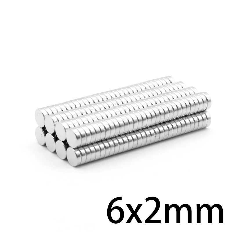 50/100/200/300/500/1000pcs 6x2 Mini Small Round Magnets Strong 6mm X ...