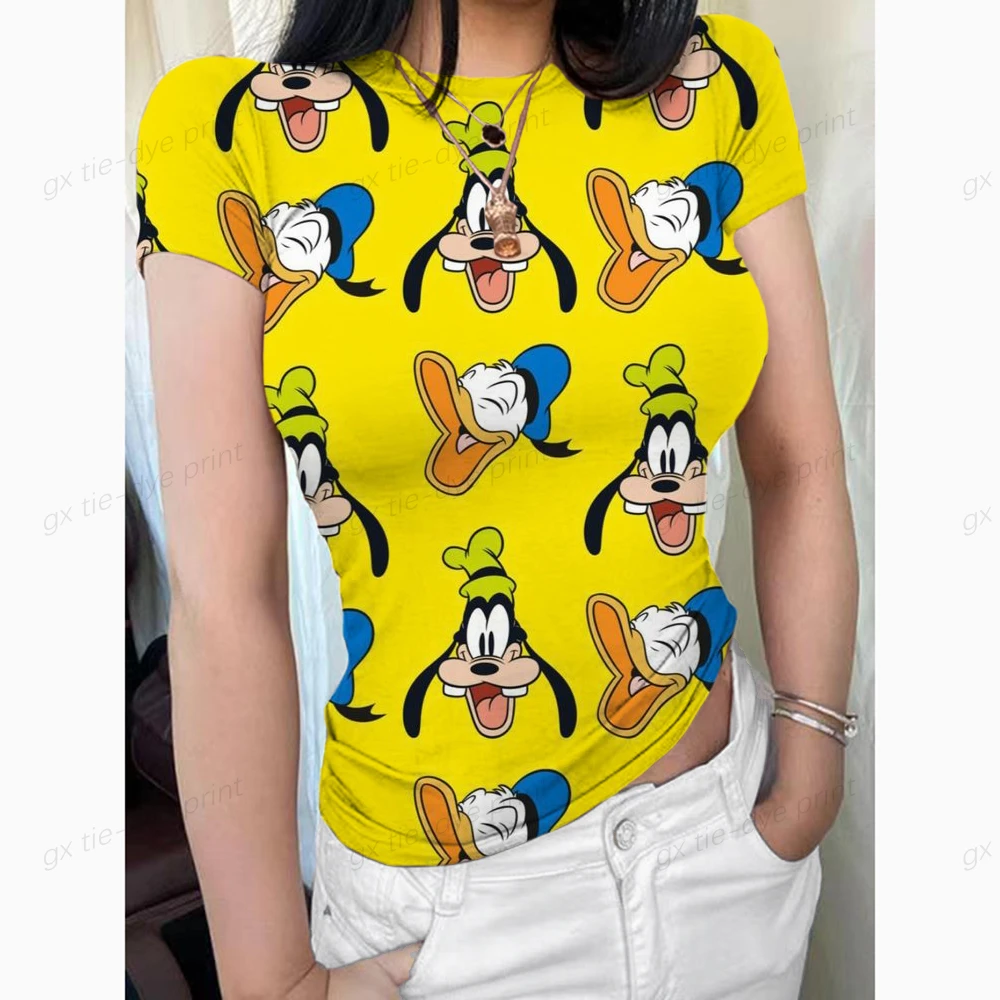 New Fashion Women's T Shirt Disney Goofy Print Female Short Sleeve ...