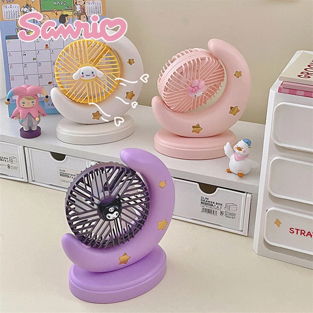 Sanrio-Kuromi-Cartoon-Moon-Shape-Desktop-USB-Small-Fan-My-Melody ...