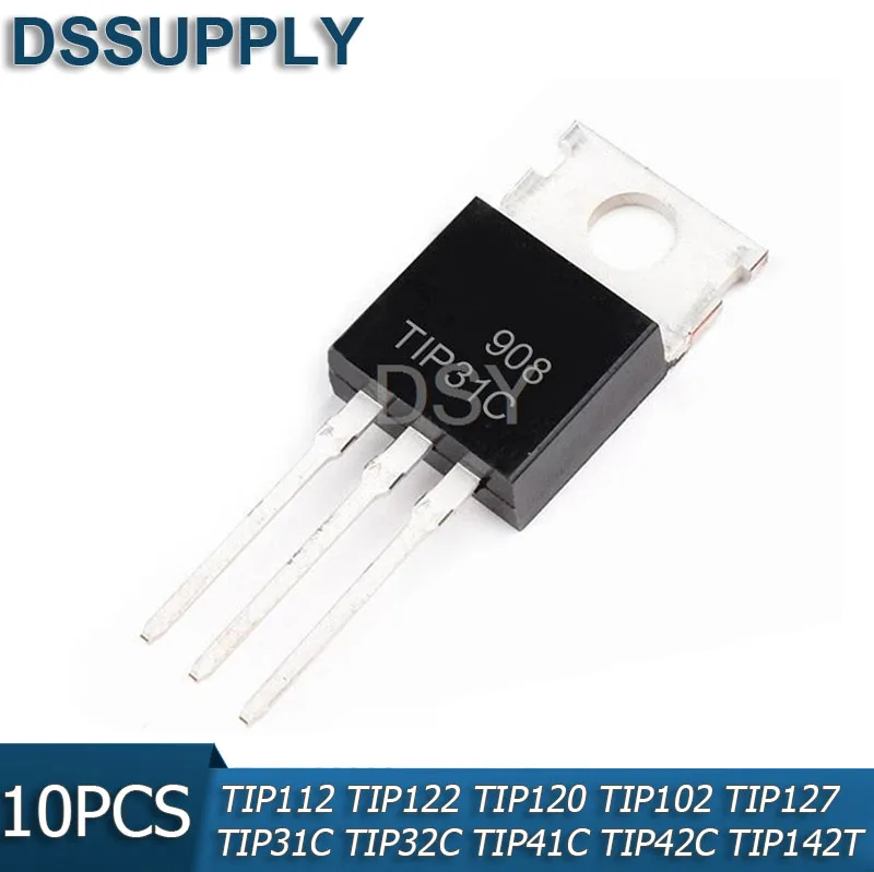 10PCS TIP112 TIP122 TIP120 TIP102 TIP127 TIP142T TIP147T TIP31C TIP32C TIP41C TIP42C TO220 ...