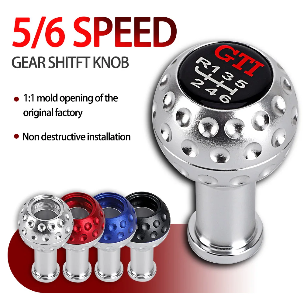 5/6 Speed Gear Shift Knob Car Manual Trans Stick Head Knob Aluminum ...