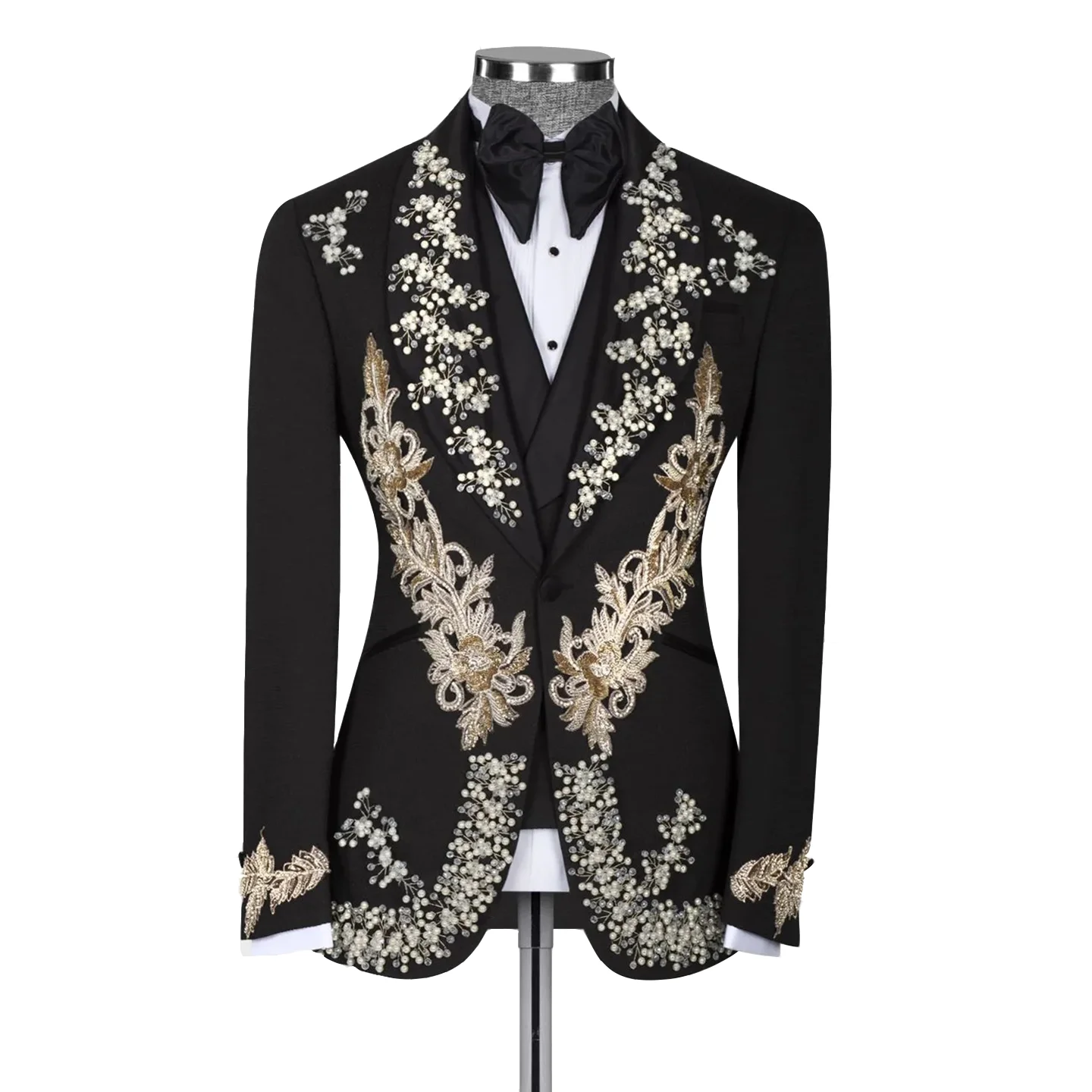 B04-Luxury-Men-Suit-For-Men-2-Pieces-Blazer-Pants-Appliques-Beads-Pearl ...