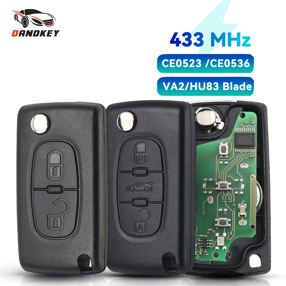 Dandkey Remote Car Key For Peugeot 307 3008 308 For Citroen C1 C2 C3 C4 ...