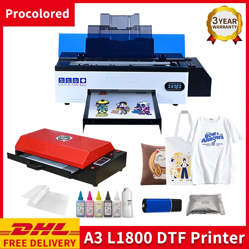 Procolored impresora DTF A3 L1800, máquina de impresión de película de transferencia para ...
