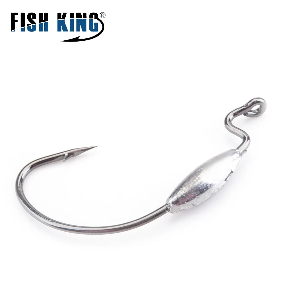 FISHKING Fishing Hook Soft Worm Hooks High Carbon Steel Wide Super Lock ...
