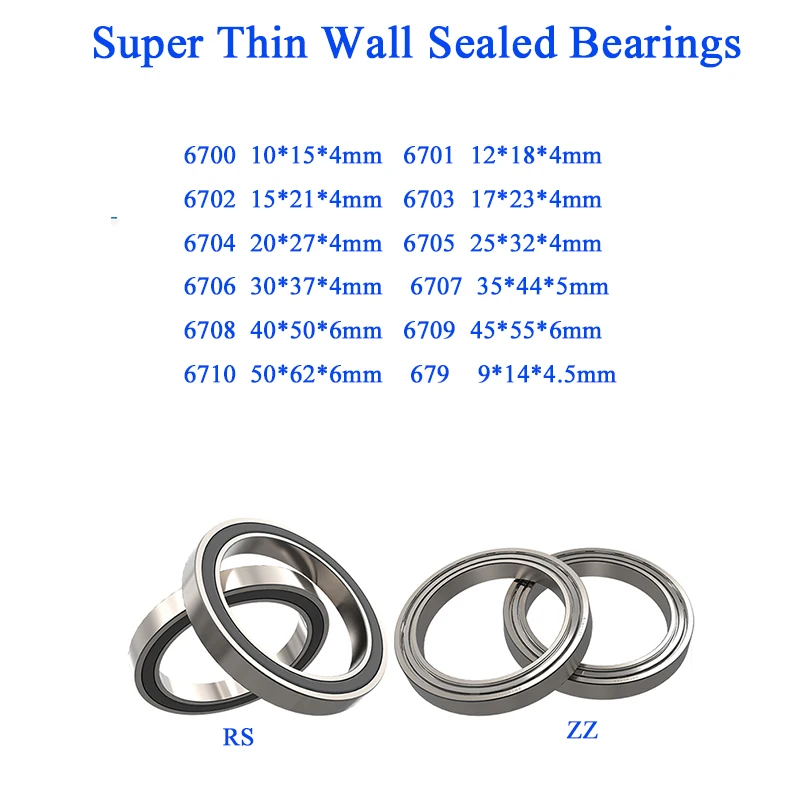 2-5pcs-Bearing-6700-6701-6702-6703-6704-6705-6706-6707-6708-6709-6710 ...