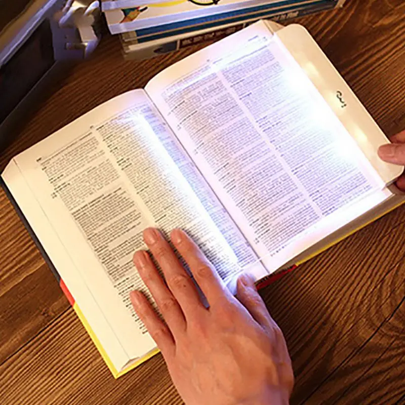 Flat-Plate-LED-Book-Light-Reading-Night-Light-Adjustable-Brightness ...
