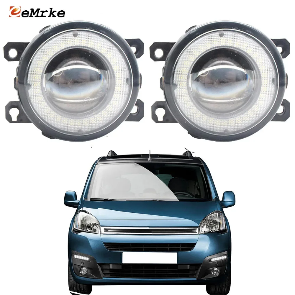 LED-Fog-Lights-Assembly-Lens-Angel-Eye-DRL-Daytime-Running-Light-Car ...